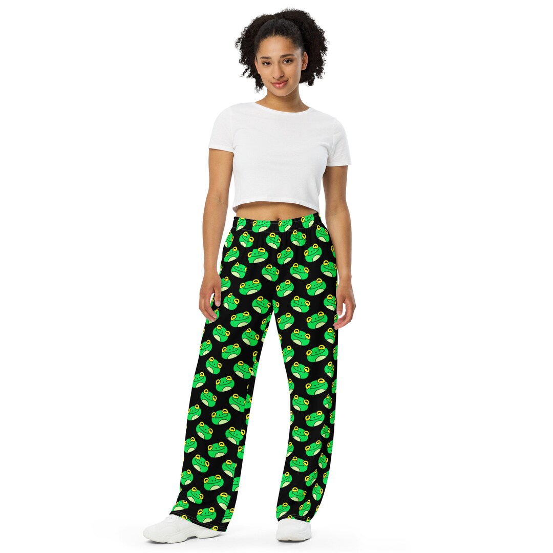 Frogs Patterned Unisex PJ Pants, Comfy Lounge Pants With Pockets, All ...