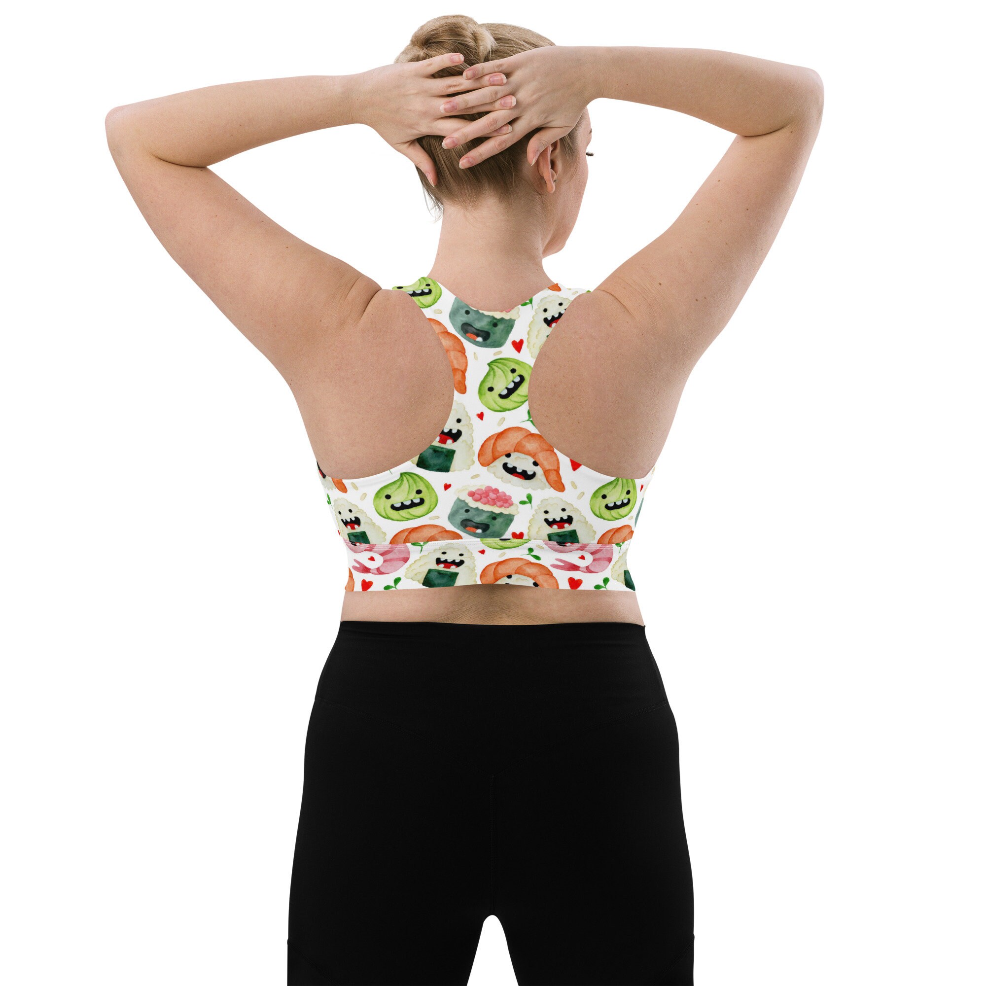 Sushie Monsters Foodie Sports Bra, Food Printed Bra, Sexy Sports Bra ...