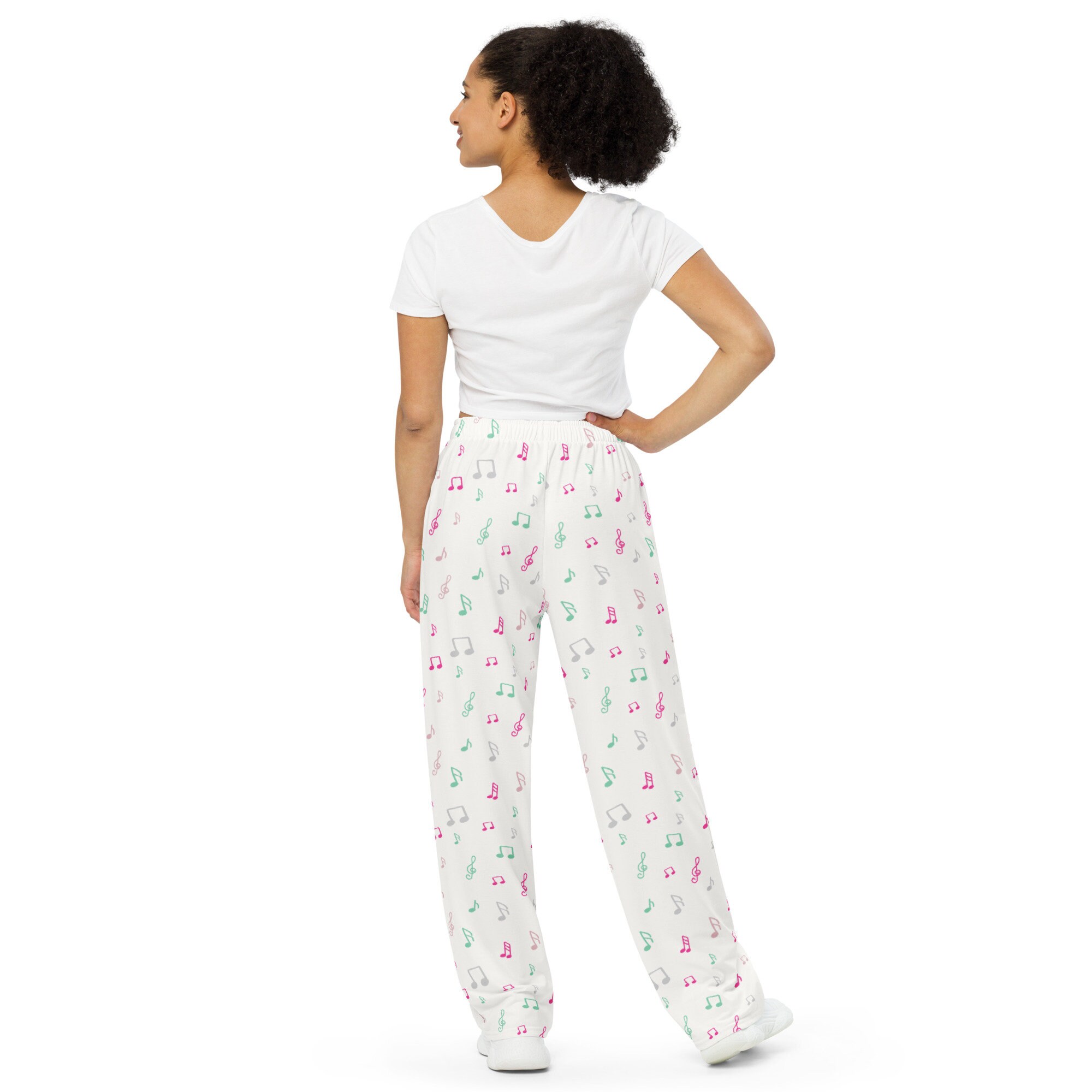Music Notes PJ Pants, Elastic Waist Lounge Pants, Music Themed Pajama ...