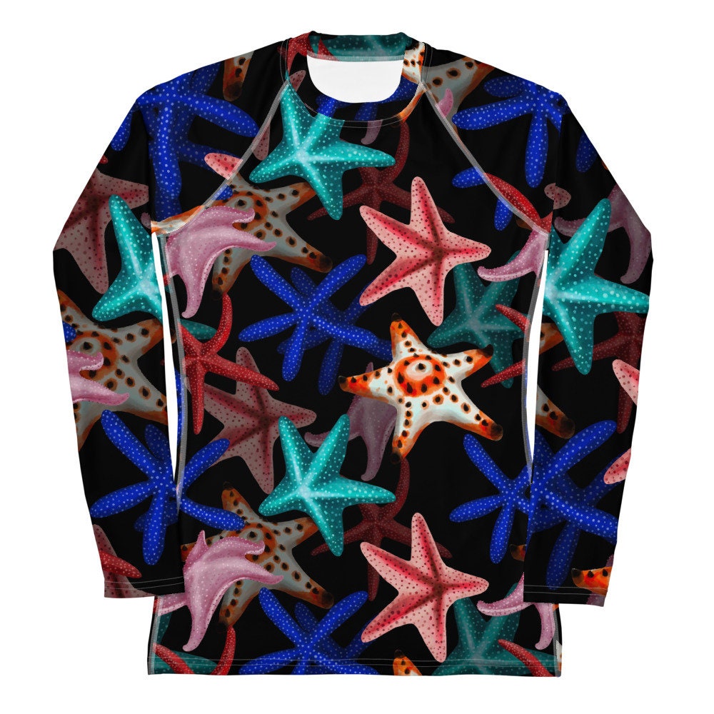 Under the Sea Starfish Ocean Rash Guard Nautical Marine Yoga - Etsy