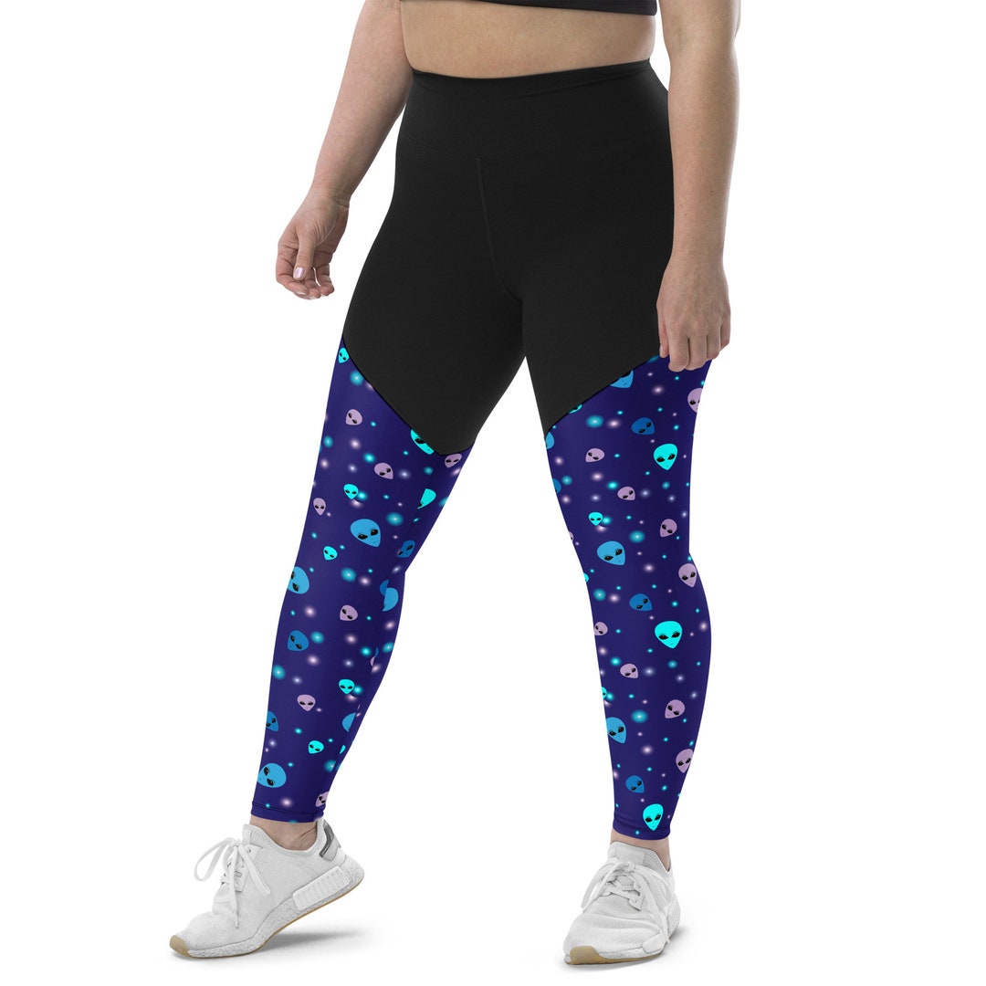 Aliens Printed Compression Leggings, Workout Fitness Leggings, Sci Fi ...