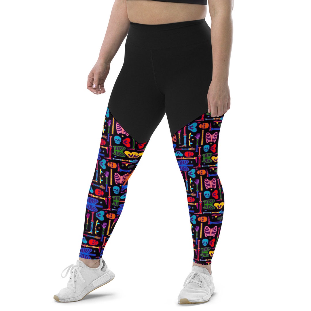 Anatomy Science Bones Printed Compression Leggings, Workout Fitness ...