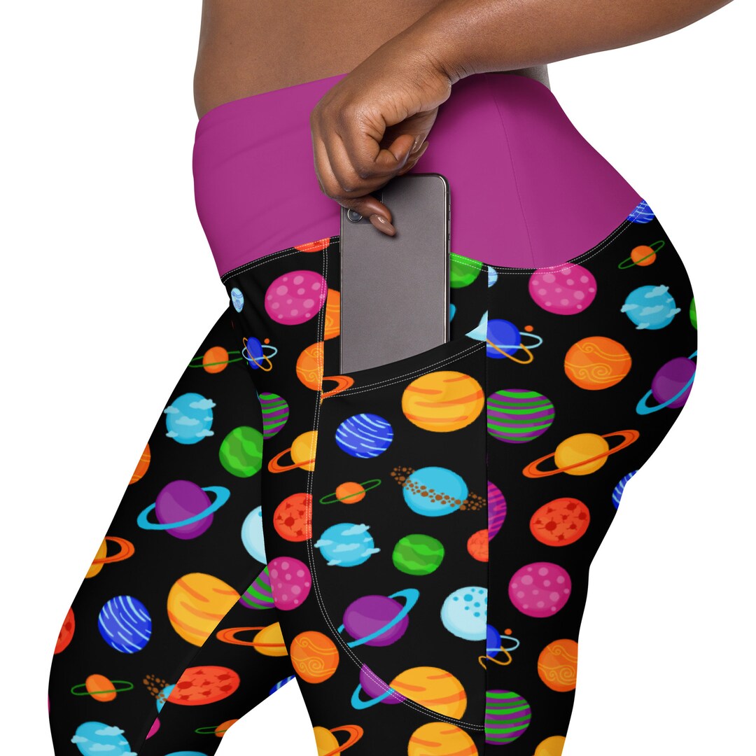 Solar System Planets Leggings for Women, Stylish Workout Universe ...