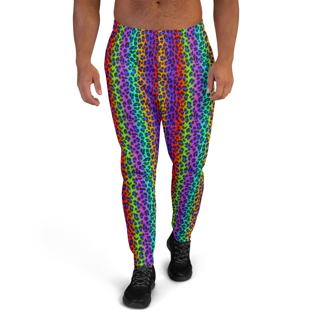 Cheetah Animal Print Jogger Sweatpants Men, Leopard Patterned Lounge ...