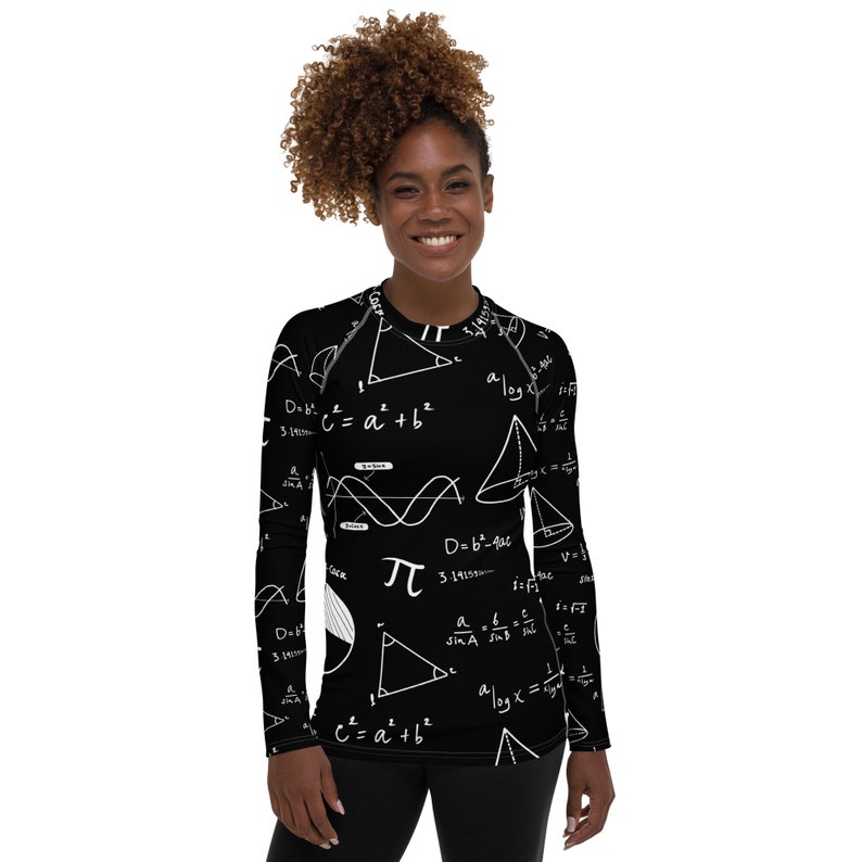 Geometry Math Equations Rash Guard, Fitness Rash Guard, Long Sleeve ...
