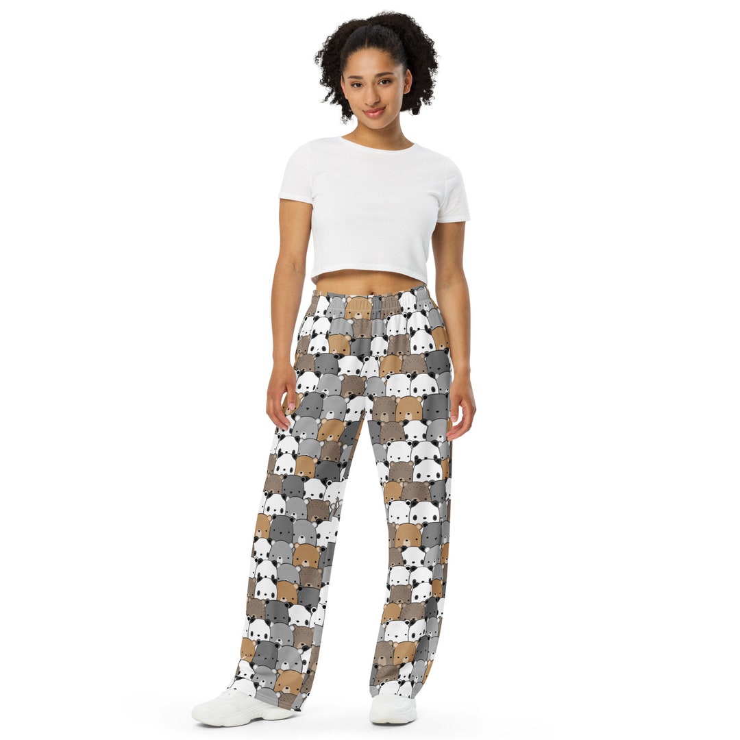 Panda Bears Unisex PJ Pants, Comfy Lounge Pants With Pockets, Elastic ...
