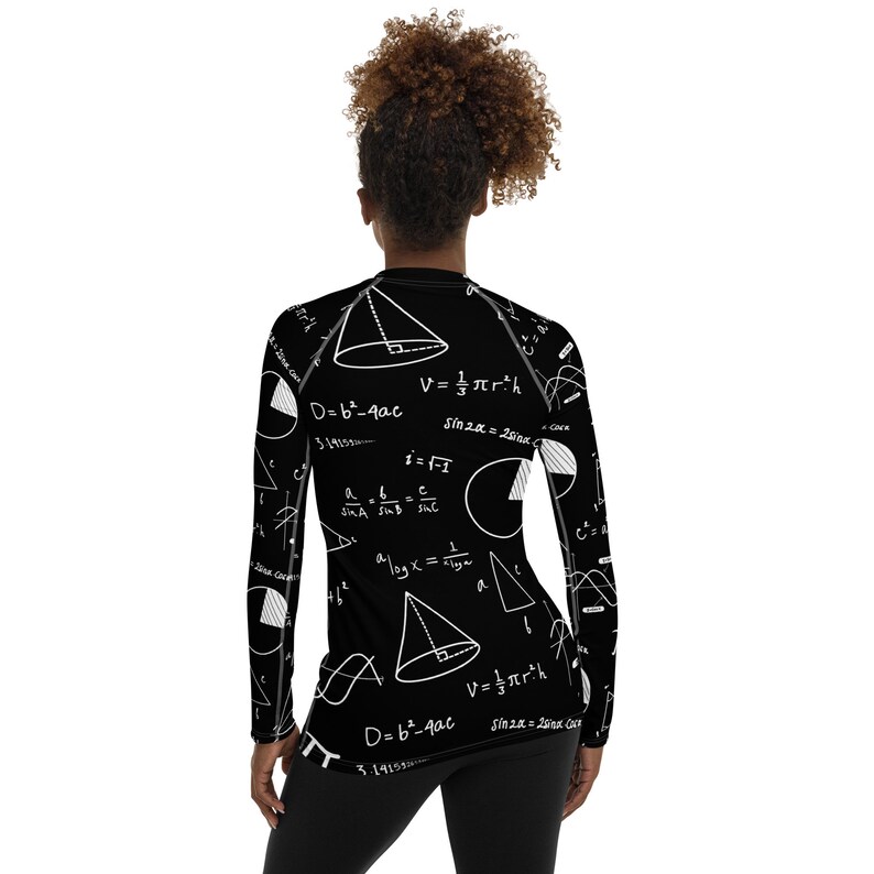 Geometry Math Equations Rash Guard, Fitness Rash Guard, Long Sleeve ...