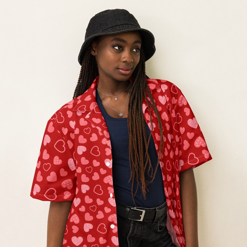 Heart Button up Shirt - Etsy