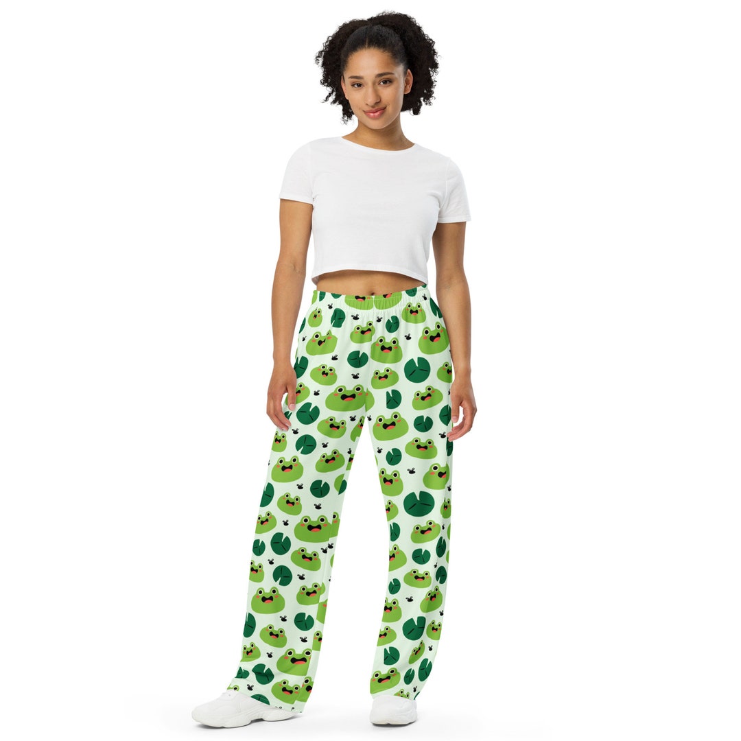 Frogs Patterned Unisex PJ Pants, Comfy Lounge Pants With Pockets, All ...