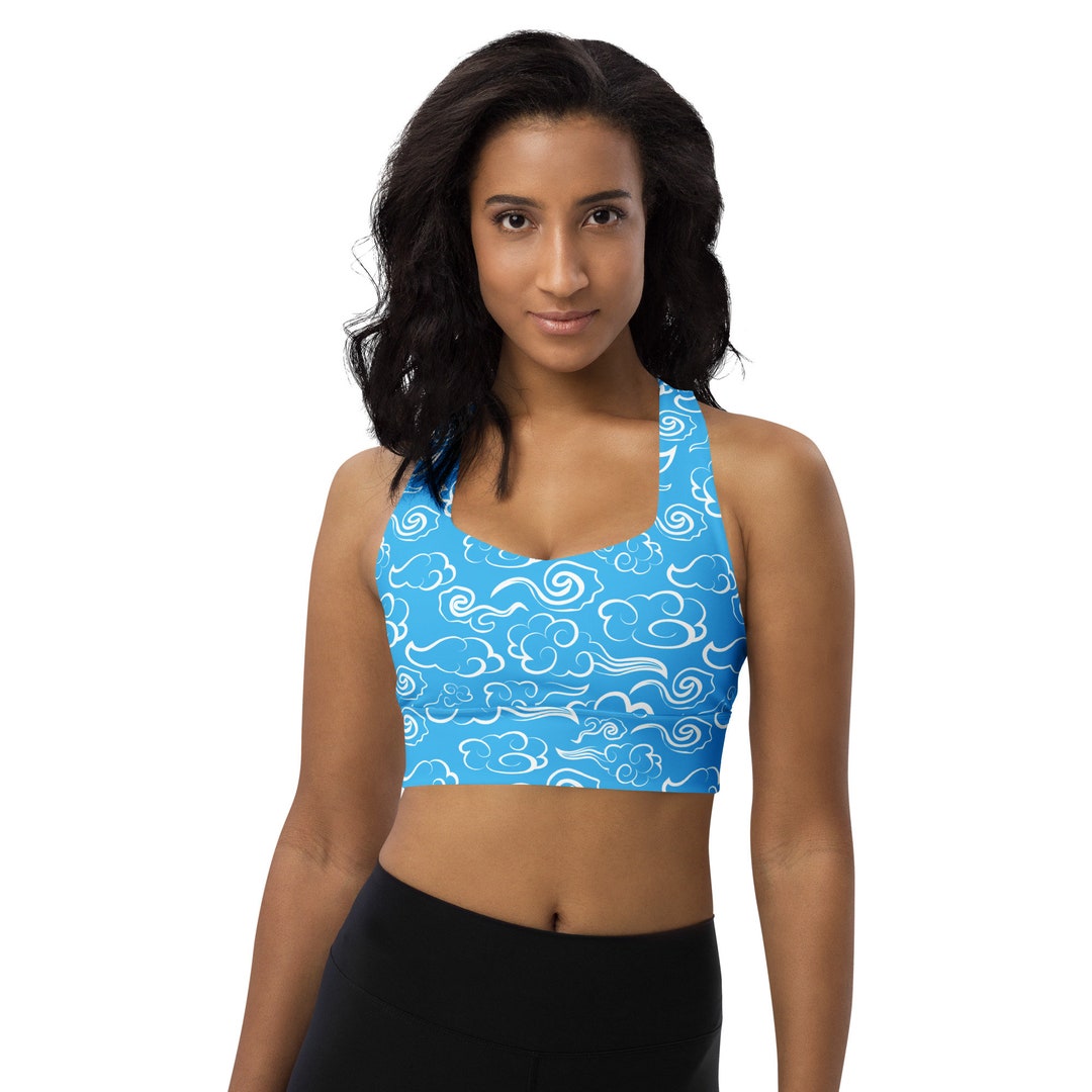 Windy Day Sports Bra, Weather Clouds Print Sports Bra, Sexy Sports Bra ...