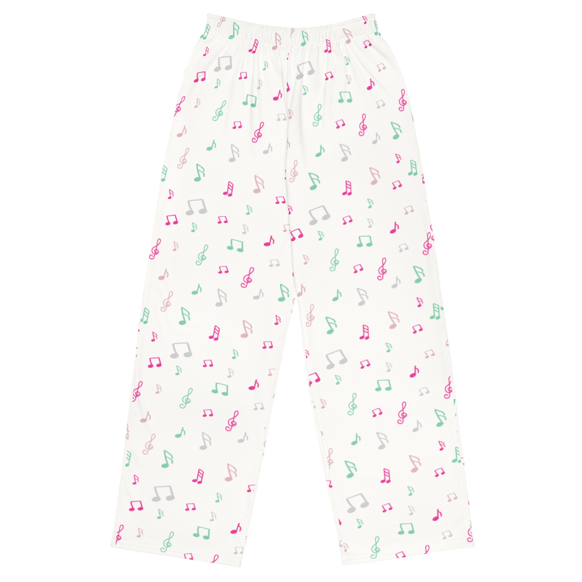 Music Notes PJ Pants, Elastic Waist Lounge Pants, Music Themed Pajama ...