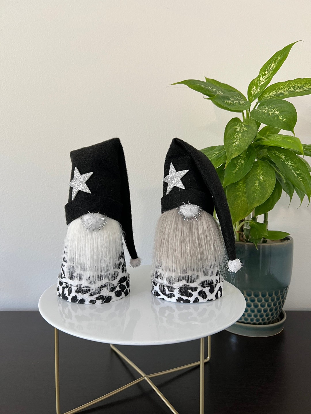 White Leopard Animal Print Gnome - Etsy