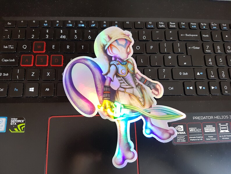 Fierce Deity Mewtwo 180mm Holographic Sticker Decal - Etsy