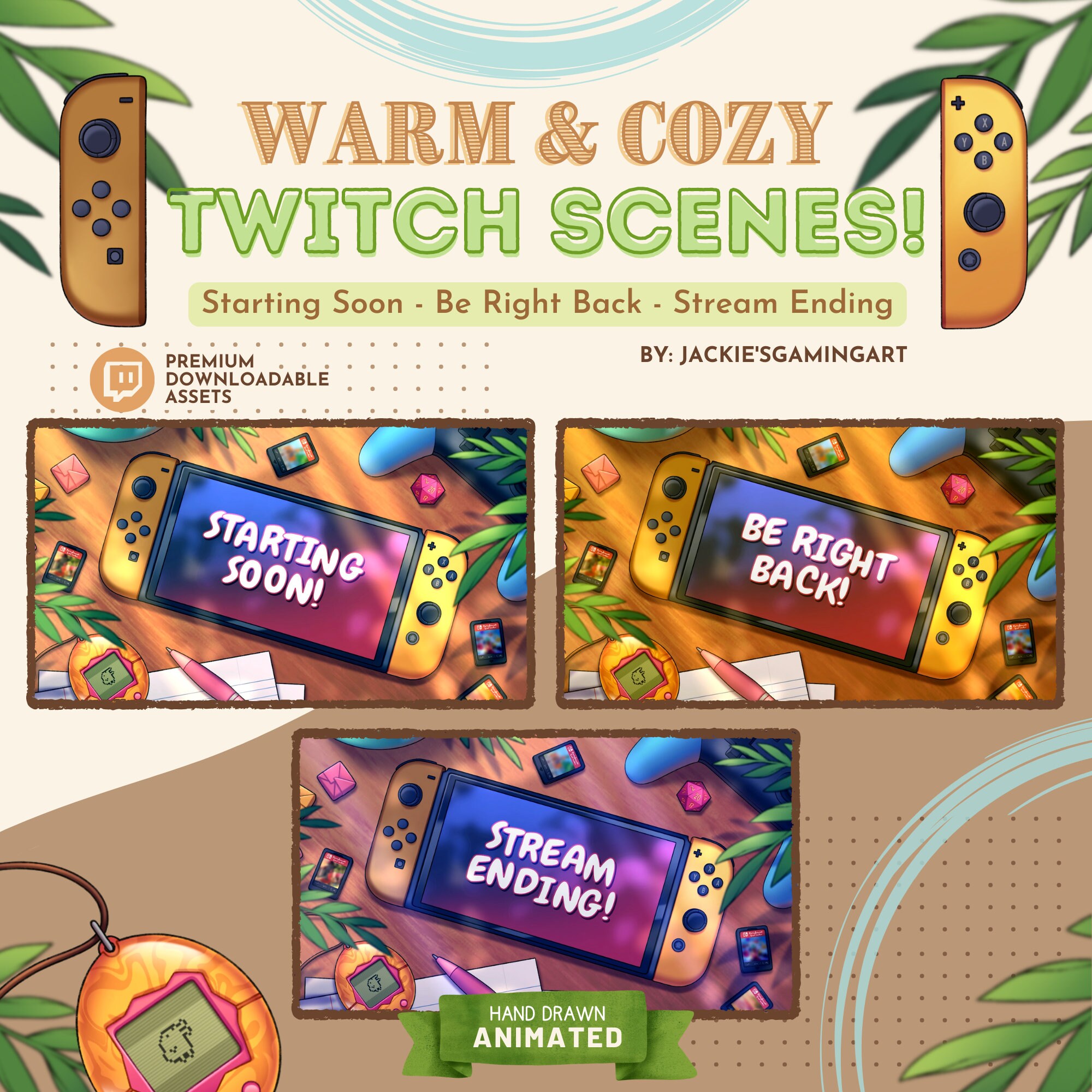 3 Animated Twitch Scenes | Warm, Cozy Gamer | Switch Gaming | Retro ...