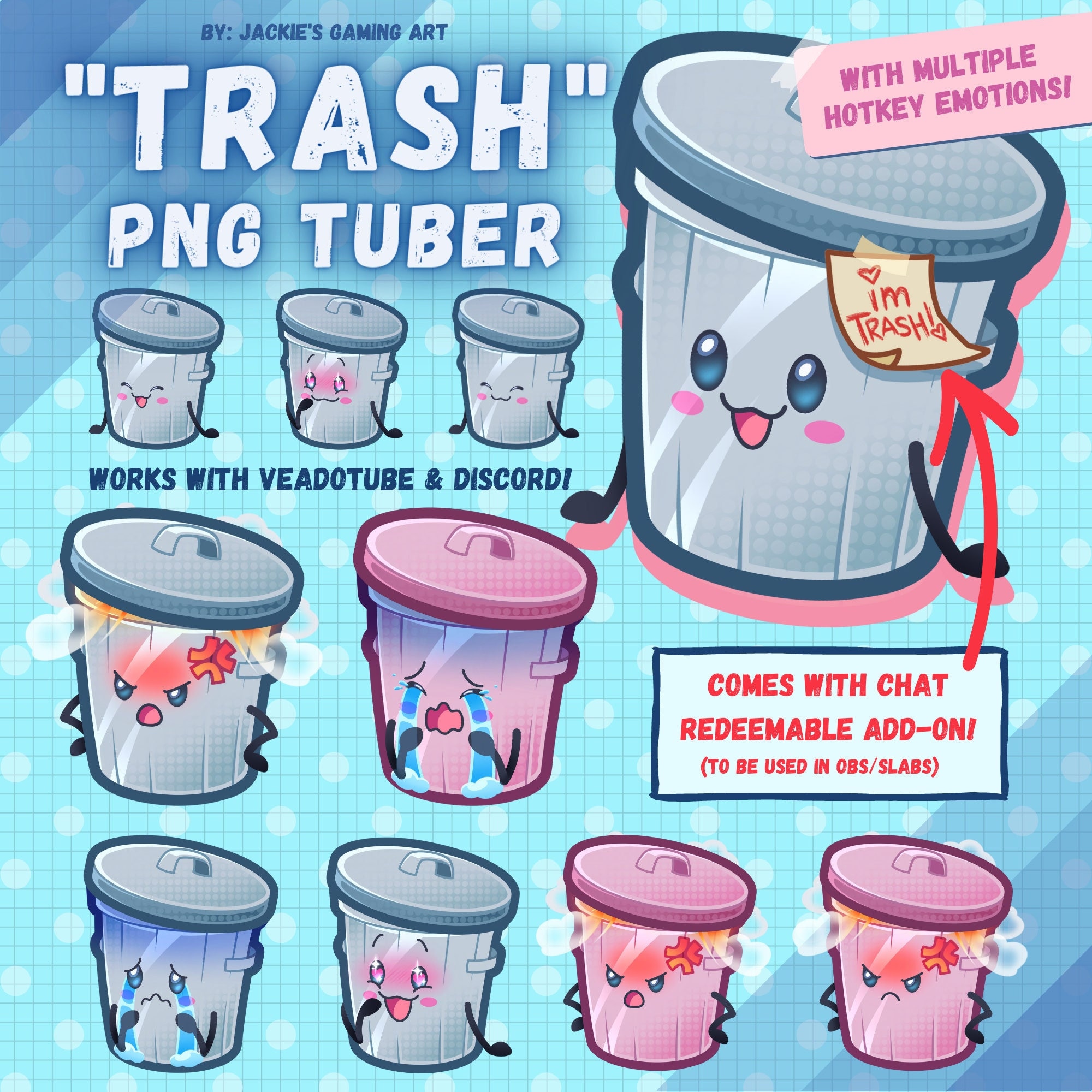 Trash PNG Tuber Veadotube Discord Twitch - Etsy Singapore