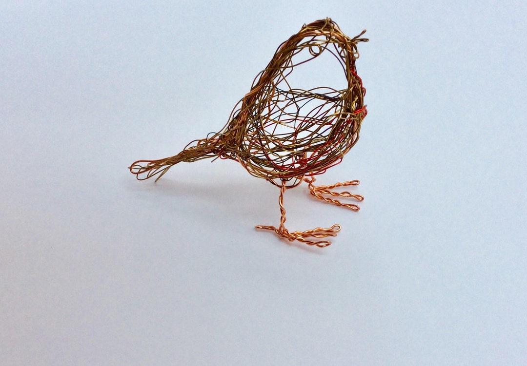Wire Sculpture Bird Robin, Ornament, Wire Bird Robin, Life Size - Etsy