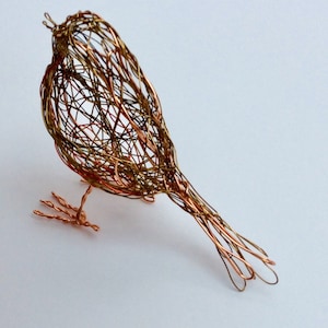 Wire Sculpture Bird Robin, Ornament, Wire Bird Robin, Life Size - Etsy