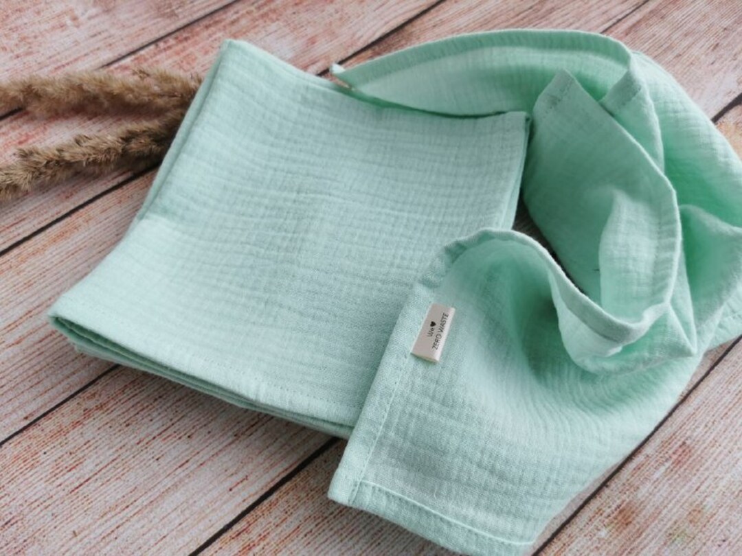 Organic Cotton Handkerchiefs, Soft and Gentle, Muslin Napkins, Set of 5 ...