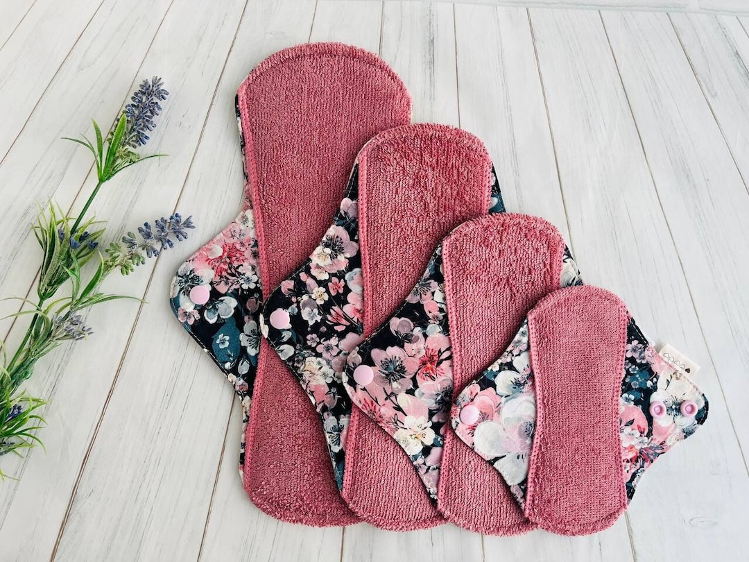 Period Pad STARTER Set - 4 Pack, Menstruating Cloth Pads, Organic ...