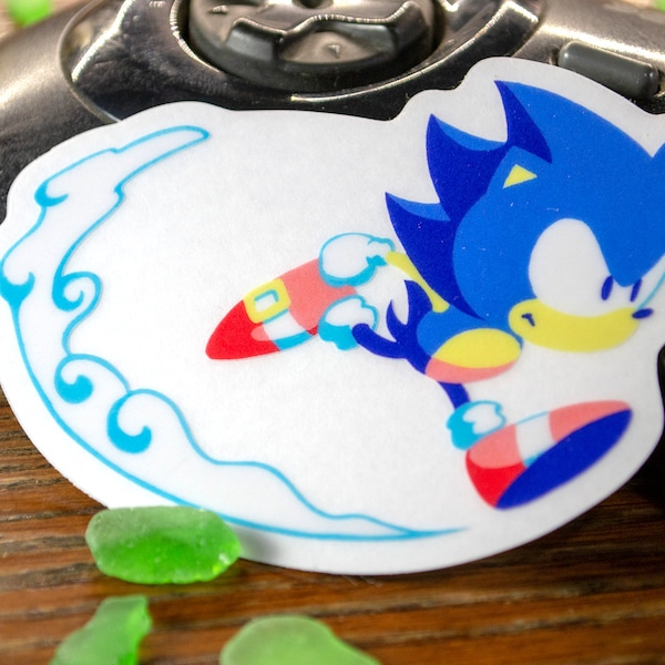 Sonic Vinyl Sticker - Etsy