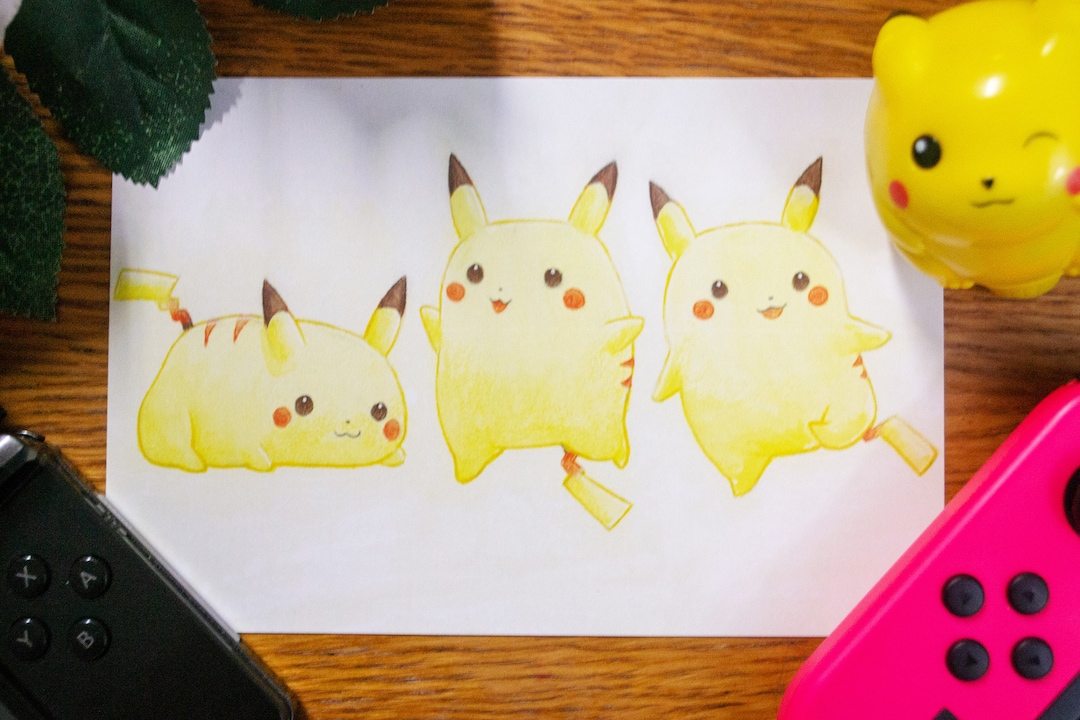 3 Pikachu Mini Print / Postcard - Etsy