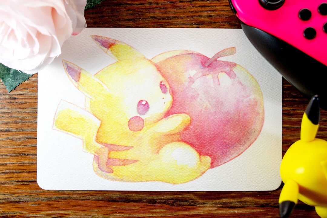 Apple Pikachu Mini Print - Etsy
