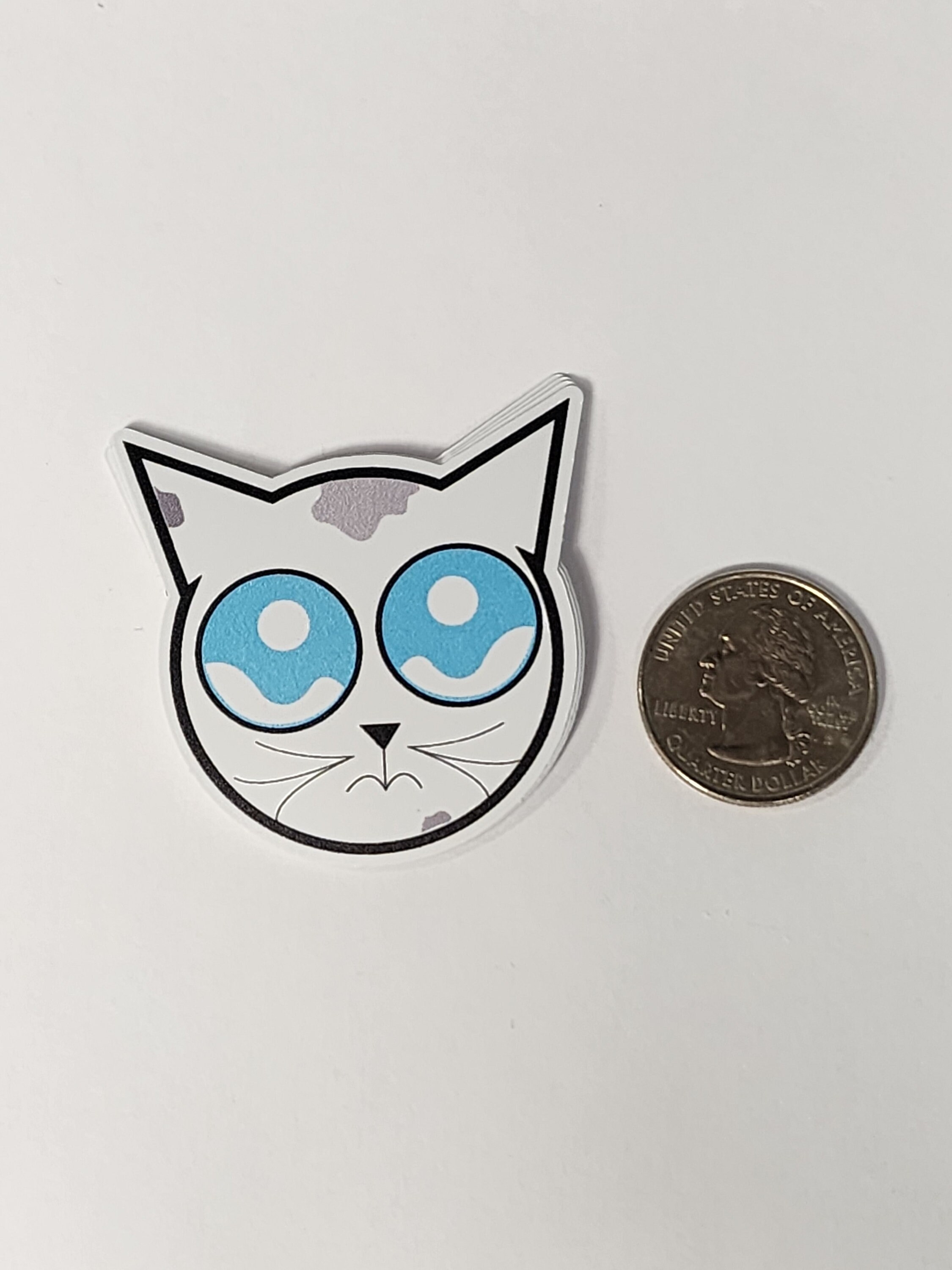White Cat Sad Sap Sticker - Etsy
