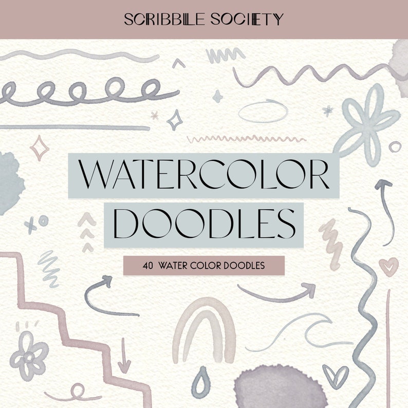 Watercolor Doodles - Doodle Clipart - Watercolor Arrows - Watercolor ...