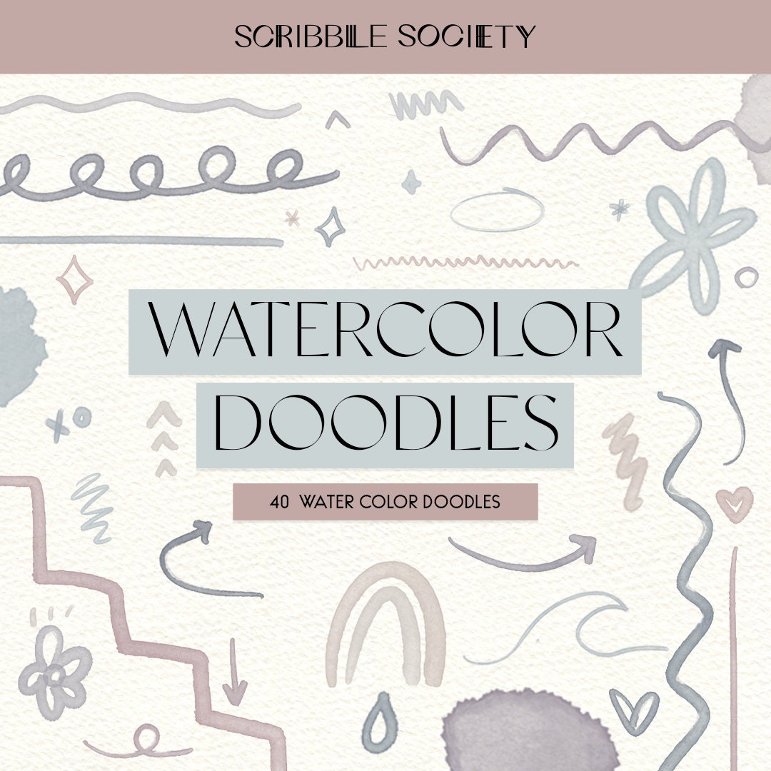 Watercolor Doodles - Doodle Clipart - Watercolor Arrows - Watercolor ...