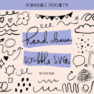 Hand Drawn Doodles and Scribbles SVG, Heart Doodle SVG, Arrow SVG Cut ...