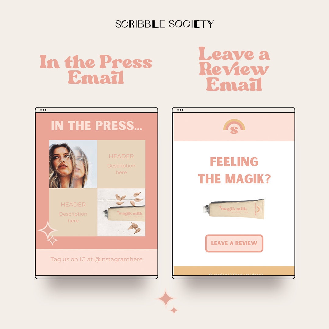 Skincare Beauty Brand Email Marketing Template Bundle for Canva, Email ...