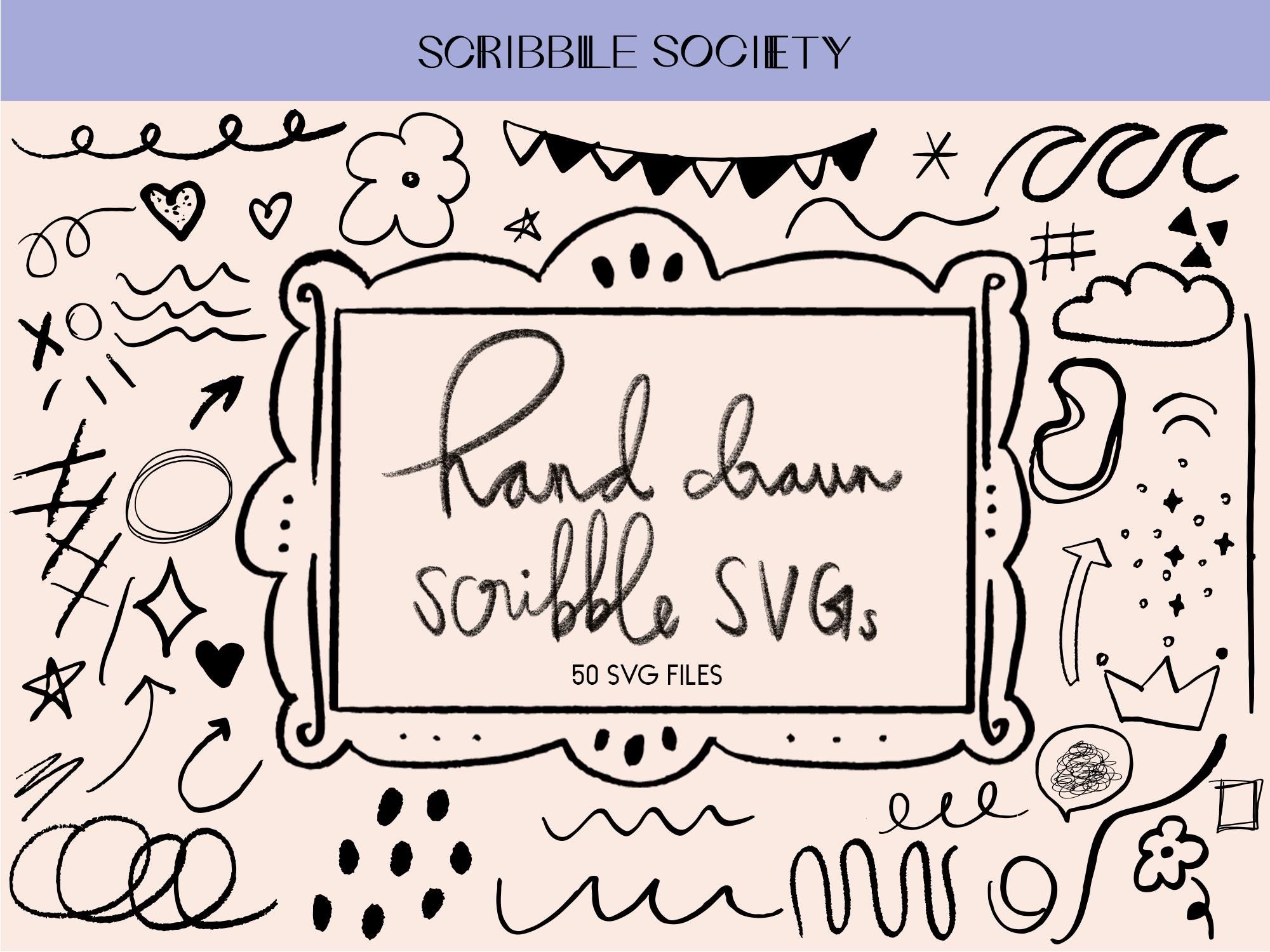 Hand Drawn Doodles and Scribbles SVG, Heart Doodle SVG, Arrow SVG Cut ...