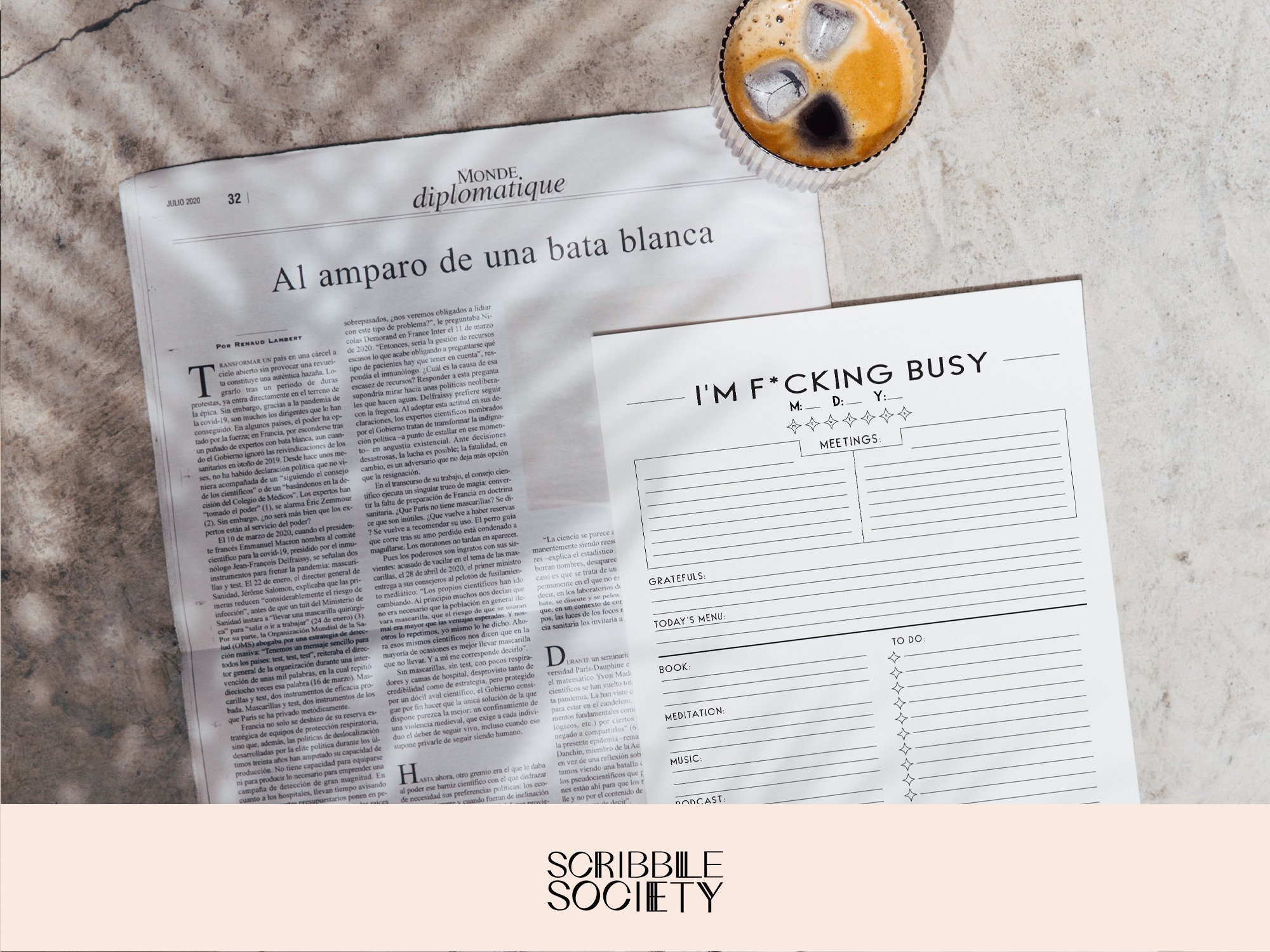 I'm Busy Printable Planner Page for Daily Gratitude, Workout, Meals ...