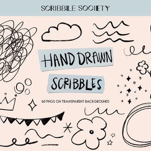 Digital Hand Drawn Scribbles Pngs for Photoshop, Canva, Note Taking ...