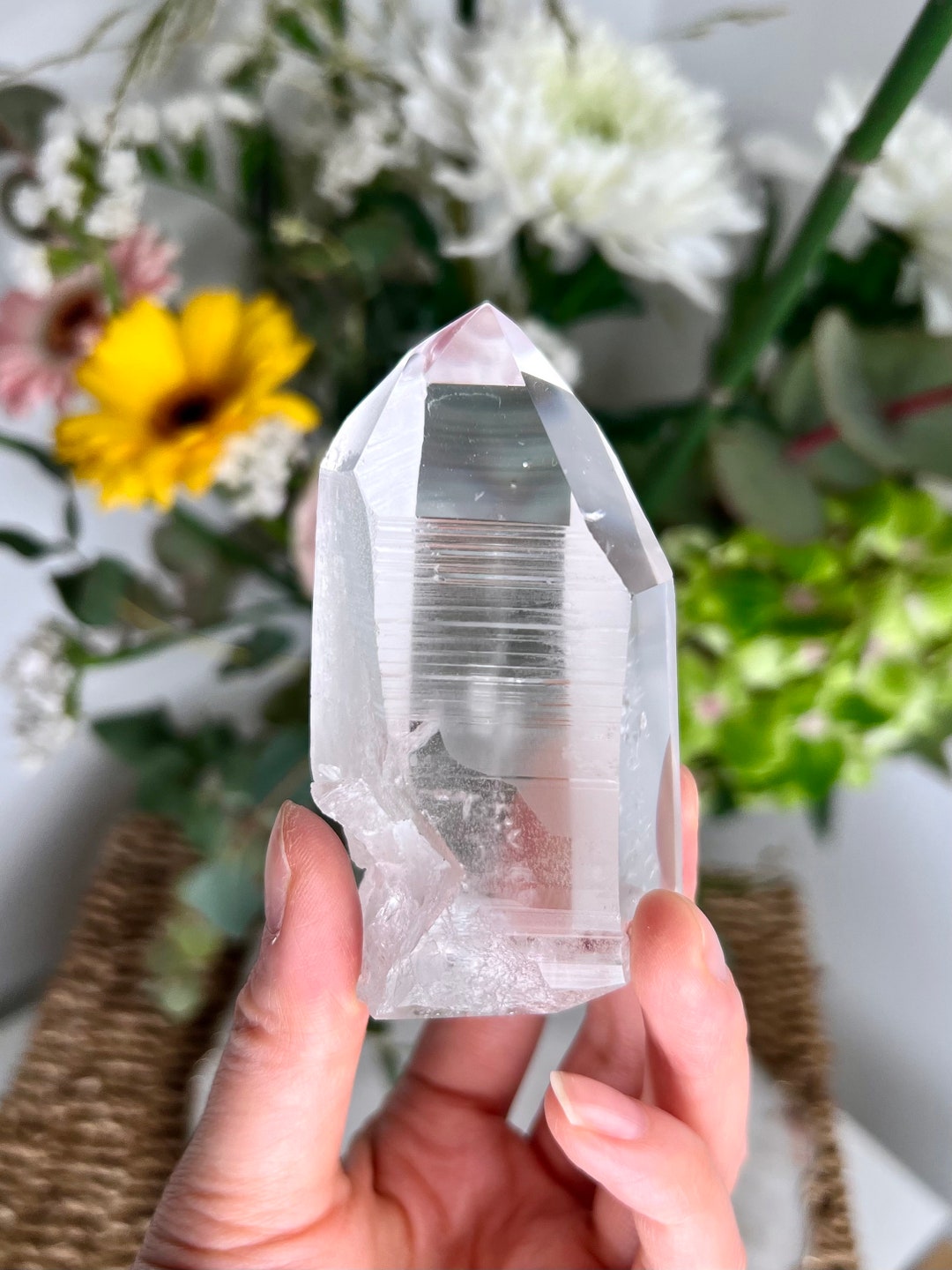 Grade AAA Lemurian Tower With Barcodes and Self-healed - Semi-polished ...