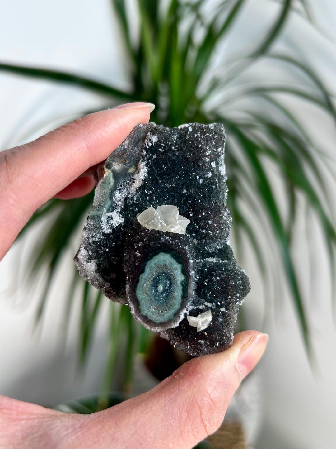 Grade AA Natural Jasper Stalactite on Druzy With Calcite Cubes – Heart ...