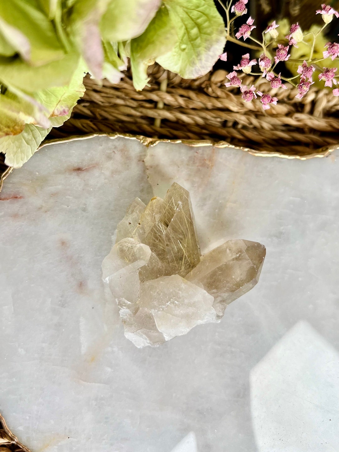 Grade AAA Golden Rutile Quartz With Bridge & Cross Formation - A Stone ...