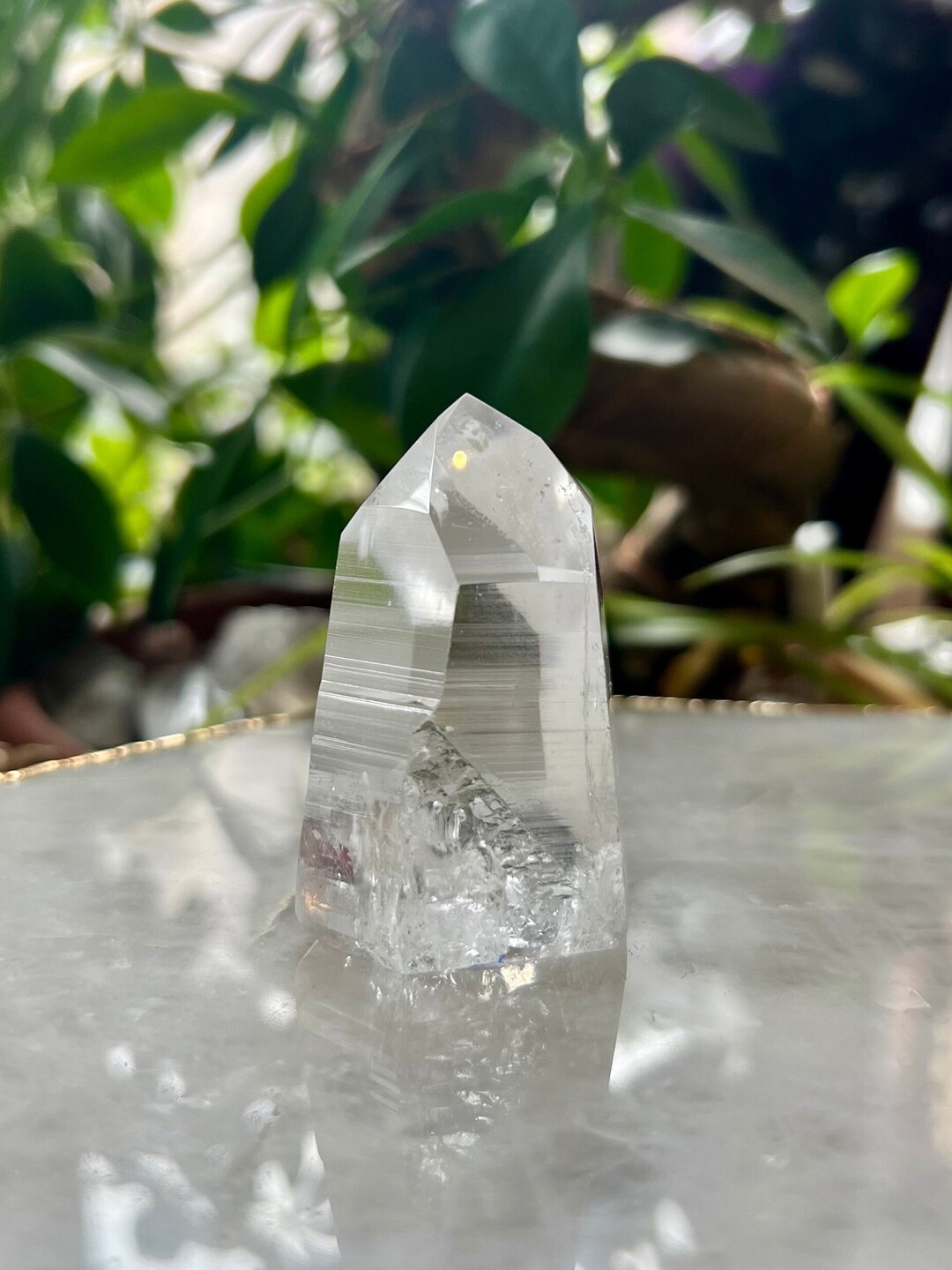 Grade AAA Lemurian Tower With Barcodes and Self-healed - Semi-polished ...