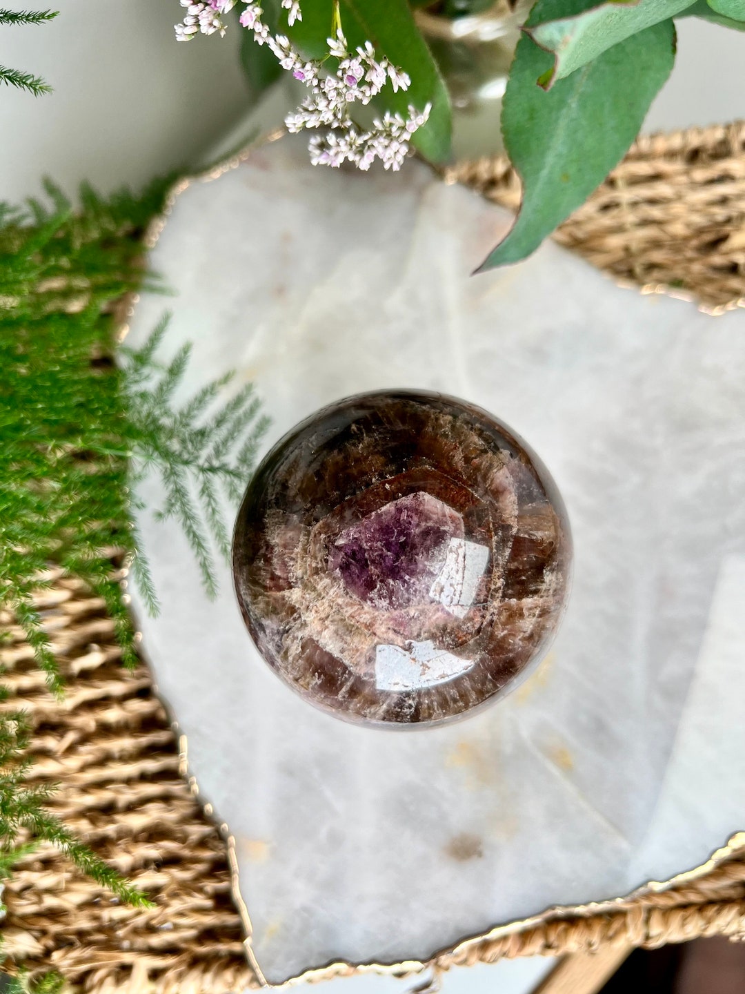 Grade AA Super Seven Sphere on Stand A Cosmic Conduit of Superior ...