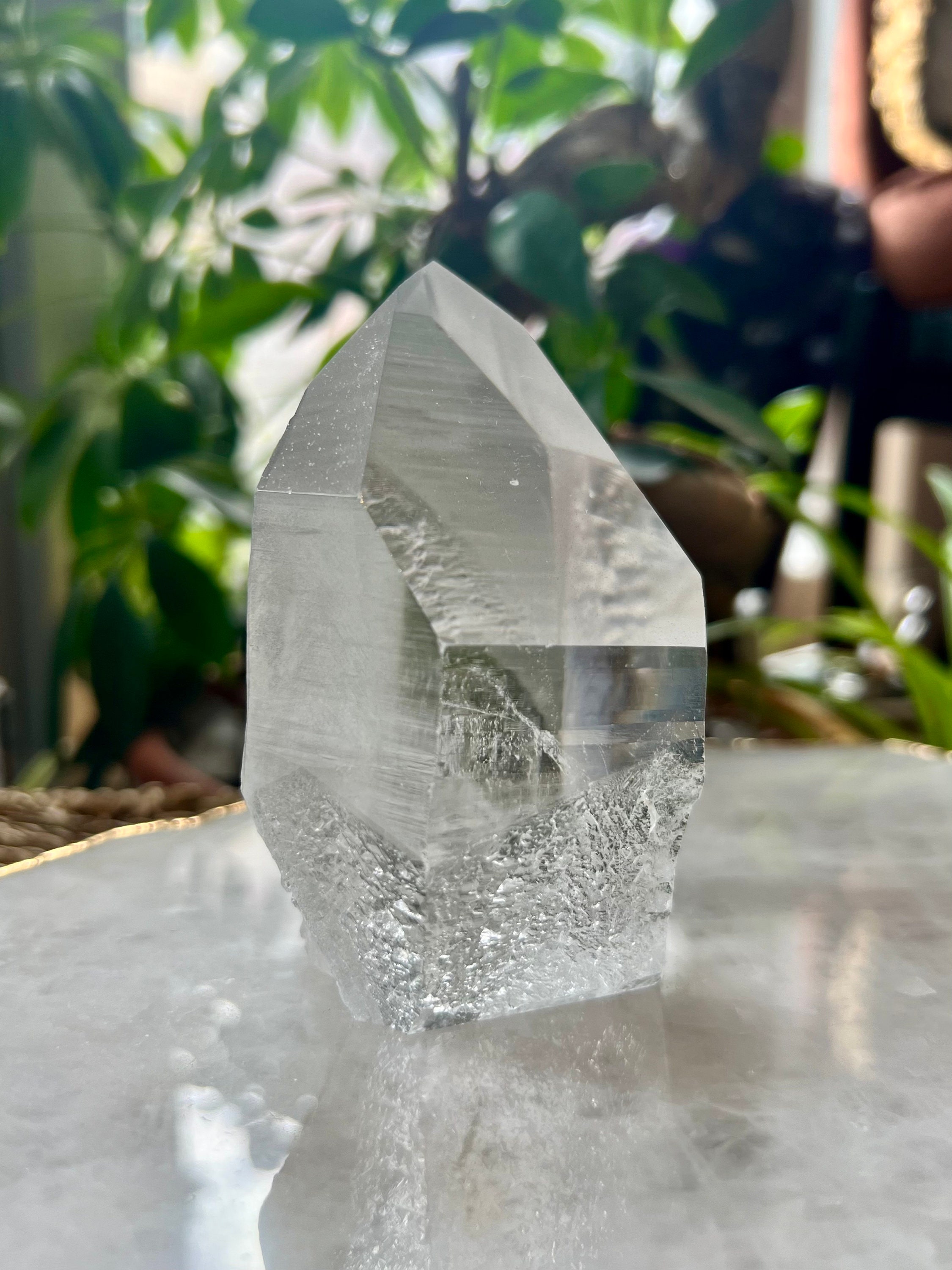 Grade AAA Lemurian Tower With Barcodes and Self-healed - Semi-polished ...