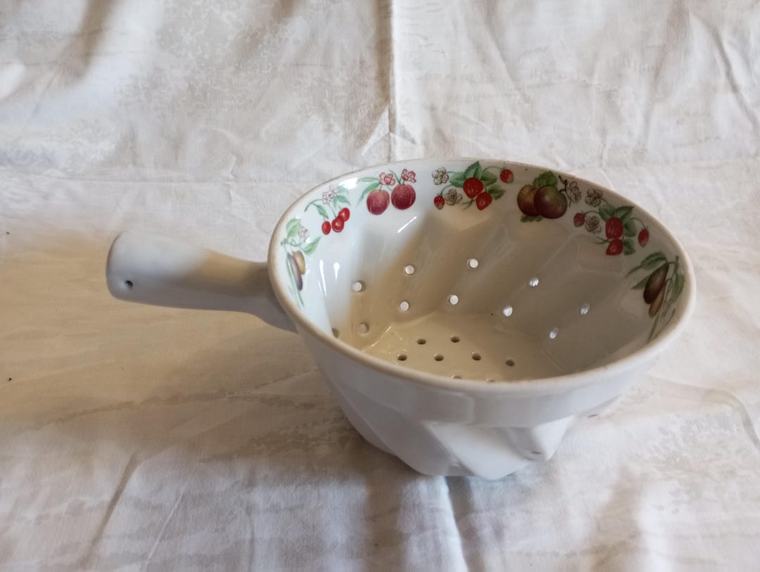French Vintage Traditional Porcelain Colander - Etsy