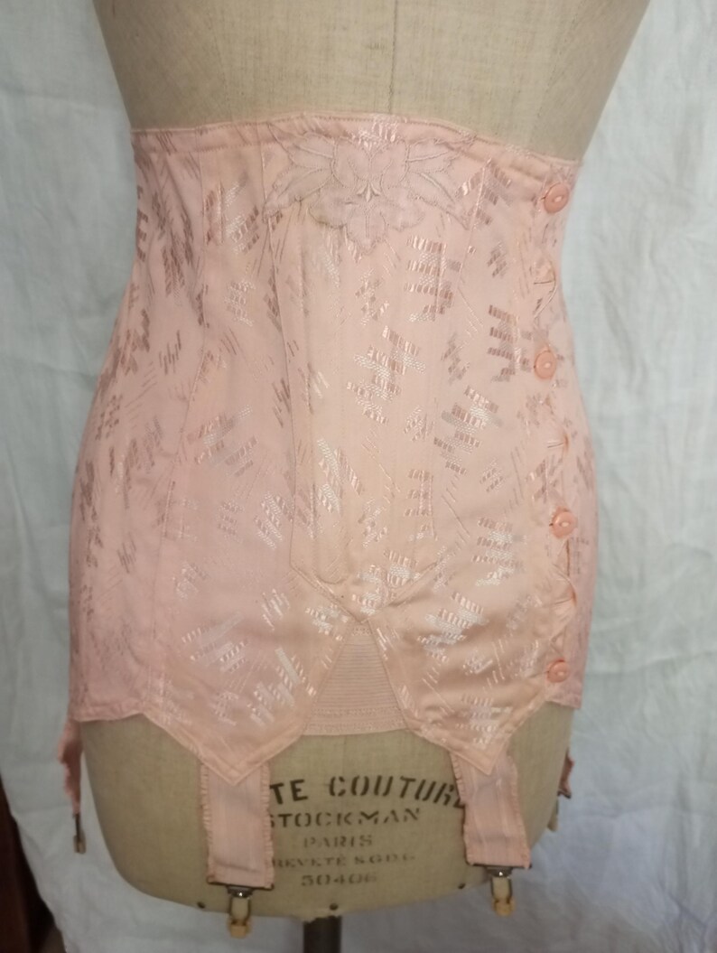 30s or 40s Soft Pink Lace up Girdle Corset New Old Stock - Etsy