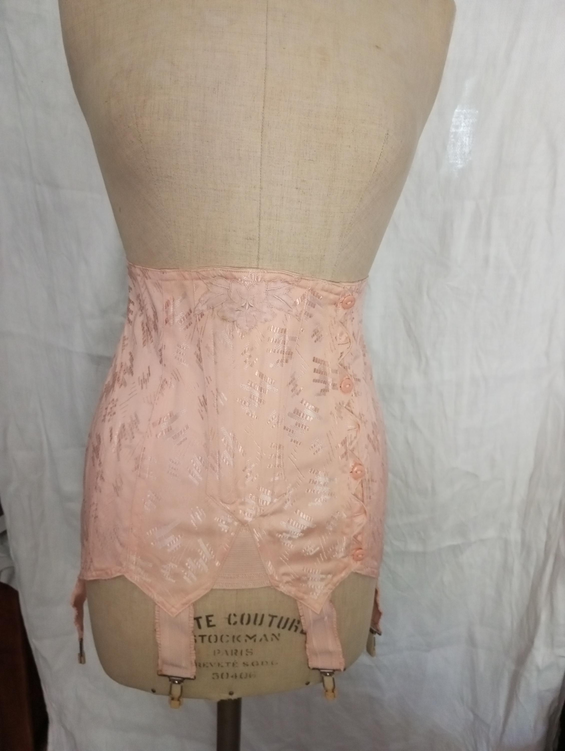 30s or 40s Soft Pink Lace up Girdle Corset New Old Stock - Etsy