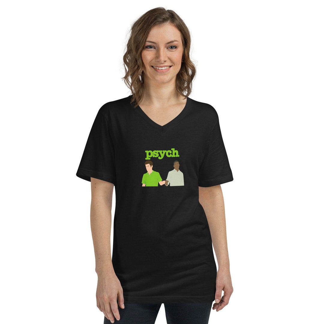 Psych Shirt Shawn and Gus Fist Bump Siebdruck Unisex V-Neck Tshirt ...