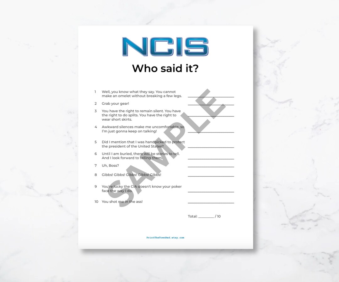 NCIS TV Show Trivia Game . NCIS Trivia . Digital Download . Ncis Party ...