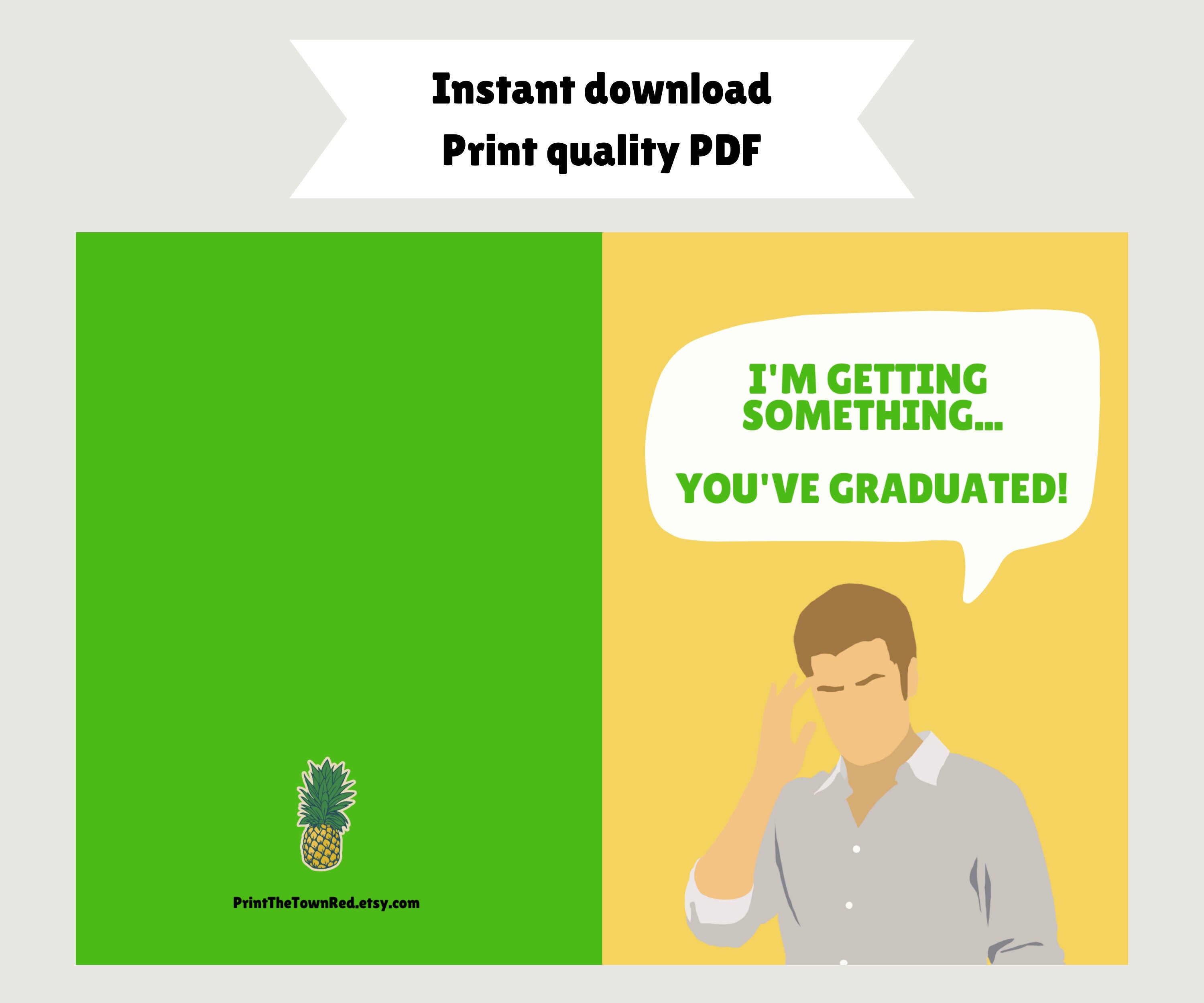 Psych Graduation Card . Instant Download . Printable Graduation Card ...