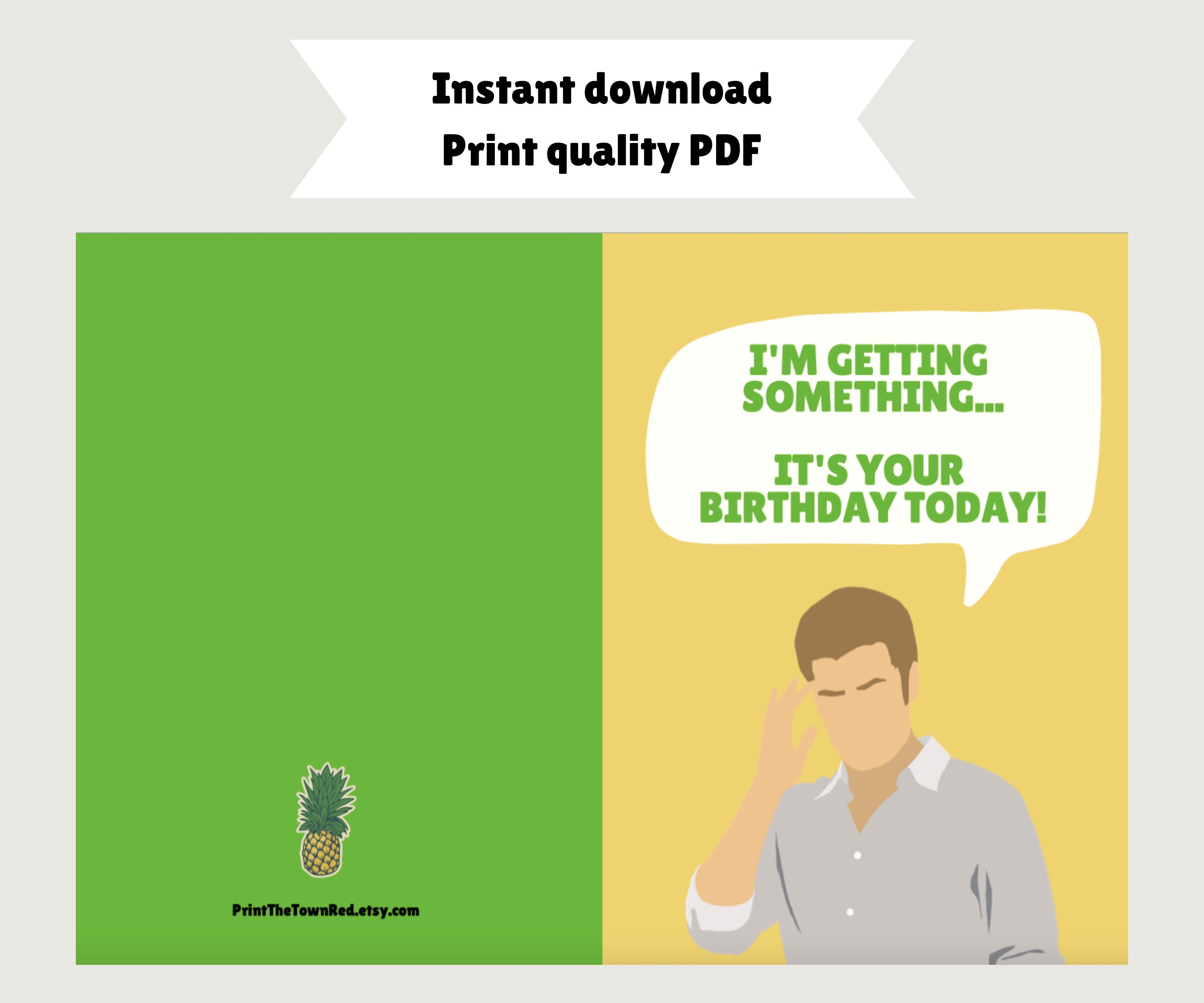 Psych Birthday Card . Instant Download . Printable Birthday Card ...