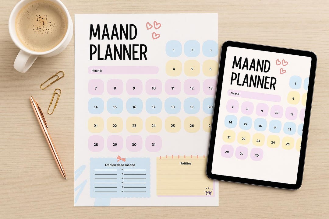 Monthly Planner A4 Printable | Colorful Planner for Children & Adults ...