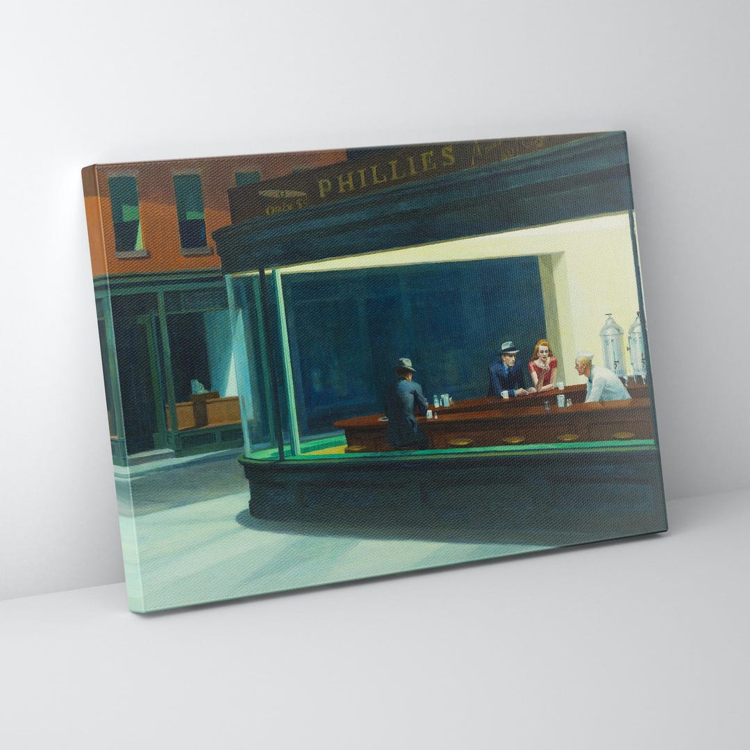 Nighthawks by Edward Hopper Famous 1942 Diner Painting Vintage ...