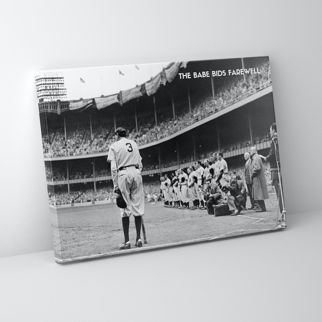 Vintage Babe Ruth Farewell Photo Iconic Baseball Canvas Print Yankee ...